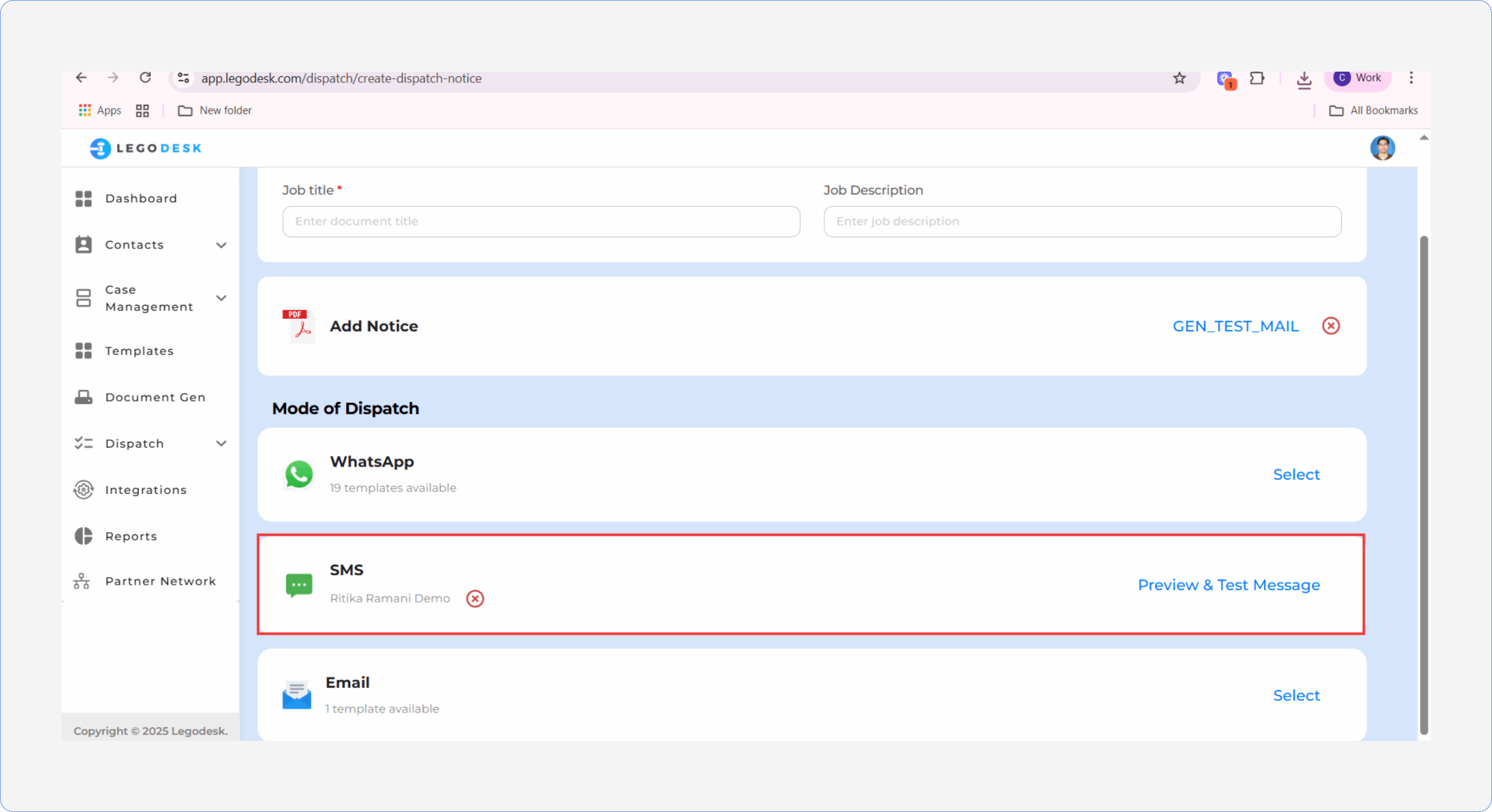 How to Dispatch Digital Notices by SMS? - Legodesk